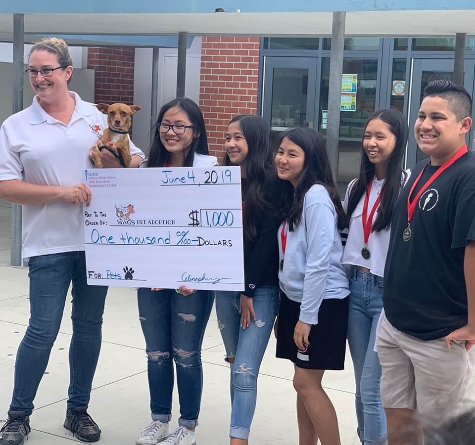 Thank you SO MUCH to the Johnson Middle School for donating to WAGS ...